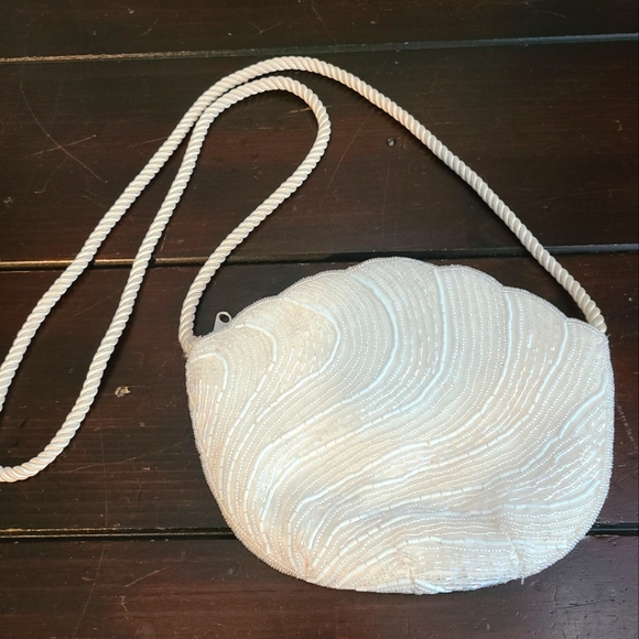 Bags | Evening Bag White Beaded Wedding Event Bride Bridal Cocktail ...